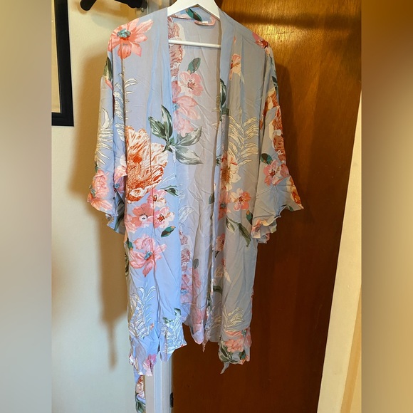 Intimates & Sleepwear | Light Blue Floral Robe | Poshmark